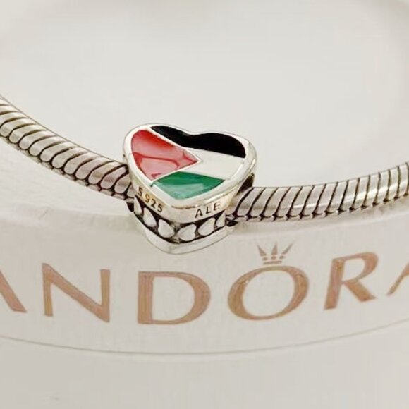 Pandora | Jewelry | Pandora Palestine Flag Exclusive Heart Charm Bead ...